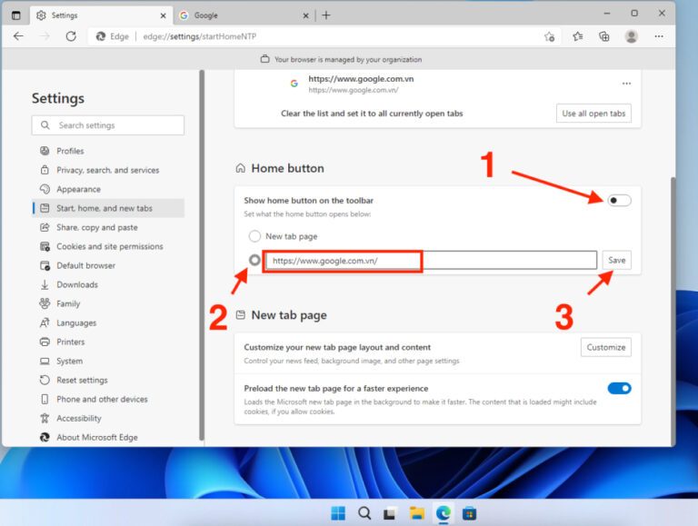 Cách cài đặt Google làm trang chủ trên Microsoft Edge mới